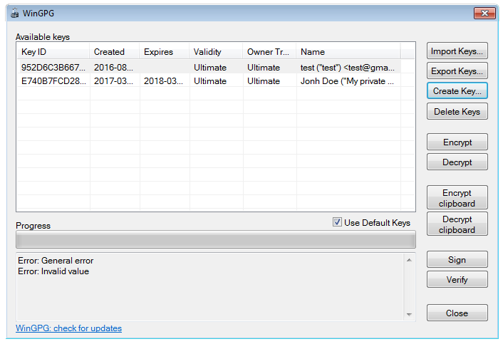 WinGPG - Free encryption-decryption tool with GnuPG for Windows - for GPG and PGP files | SCAND